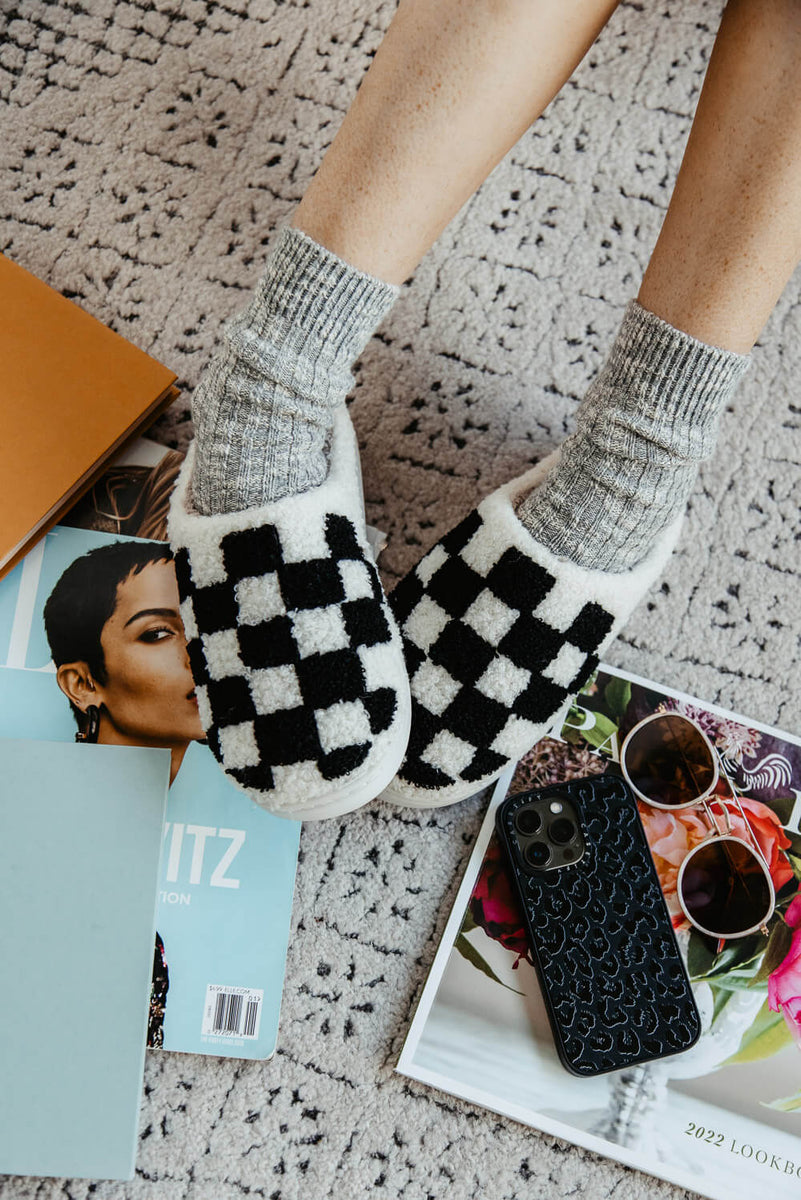 Checkered Slippers – lili + honey clothing co.